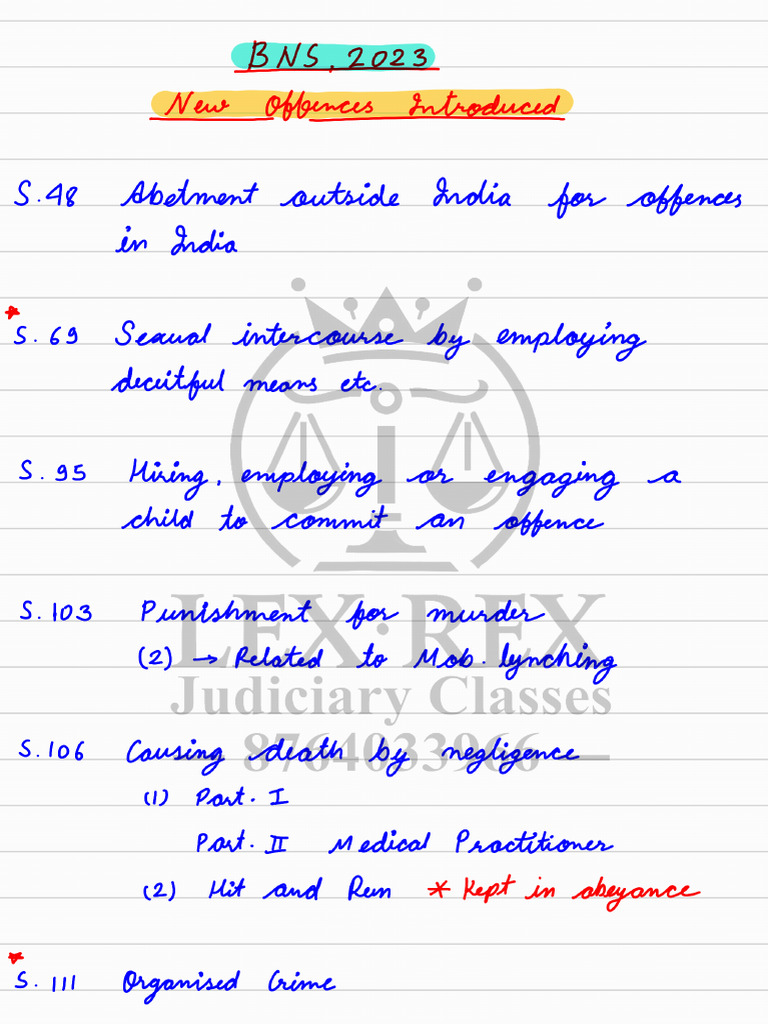 BNS New Offences | PDF