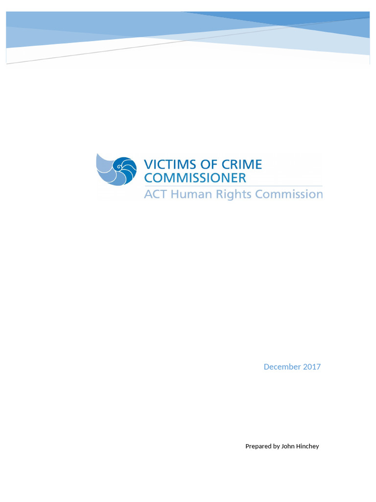 Victims Charter Consultation Report December 2017 PDF | PDF | Crimes ...