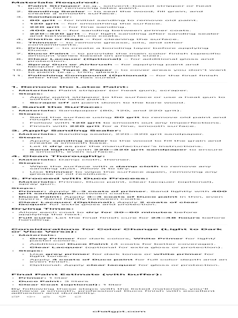 Duco Finish Overview | PDF