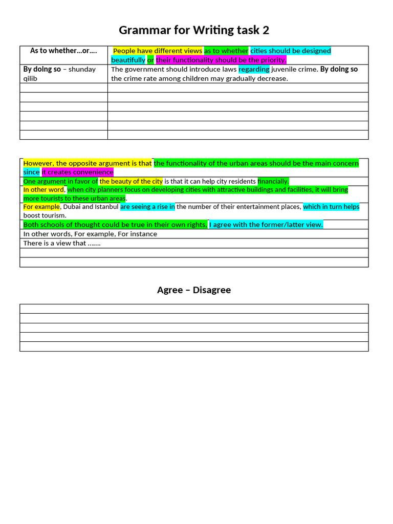 Grammar For Writing Task 2 | PDF