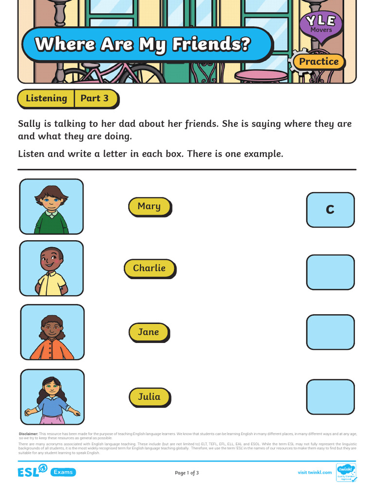 Worksheet Listening Part 3 | PDF | English As A Second Or Foreign ...