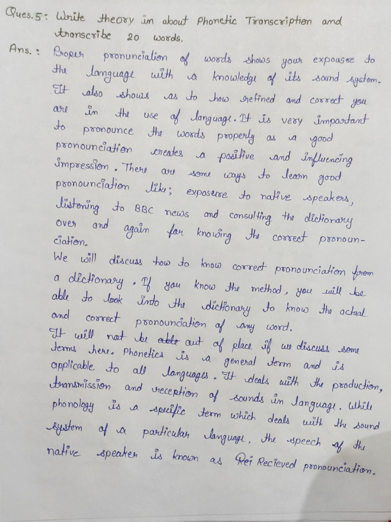 Language Lab Experiment 5 Phonetic Transcription | PDF | Phonetics ...