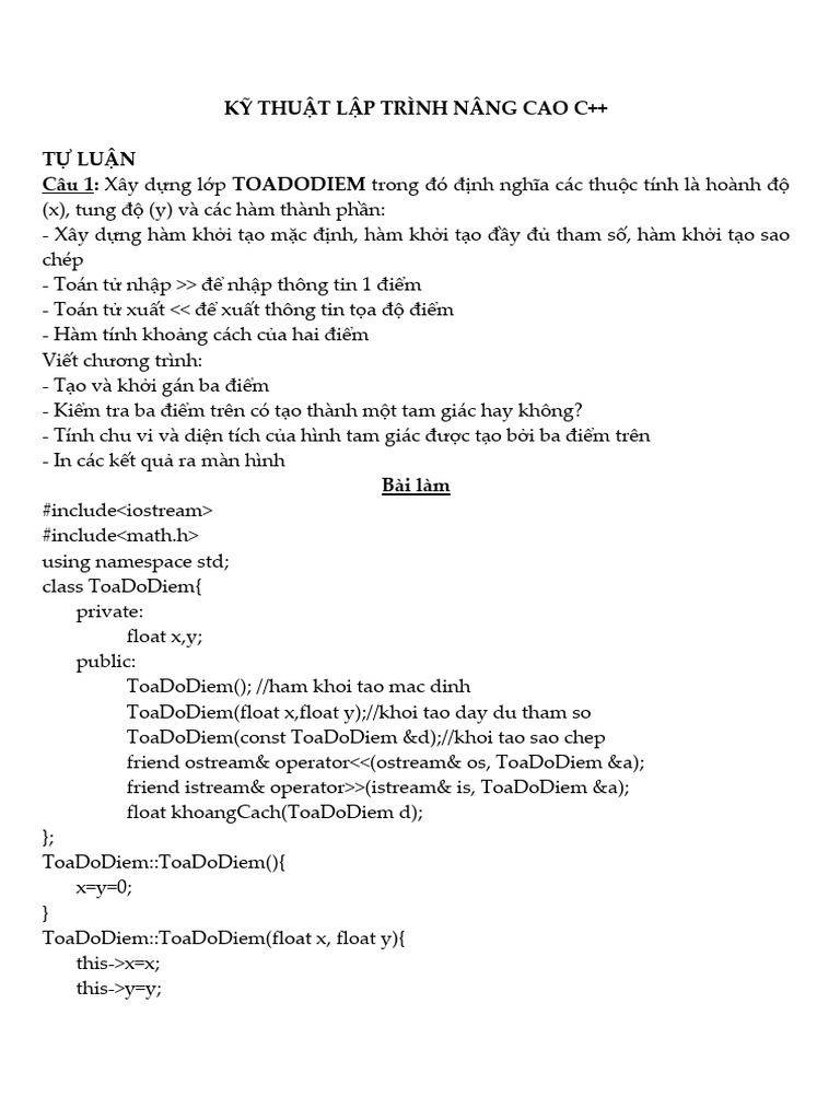 Kỹ Thuật Lập Trình Nâng Cao c++ | PDF