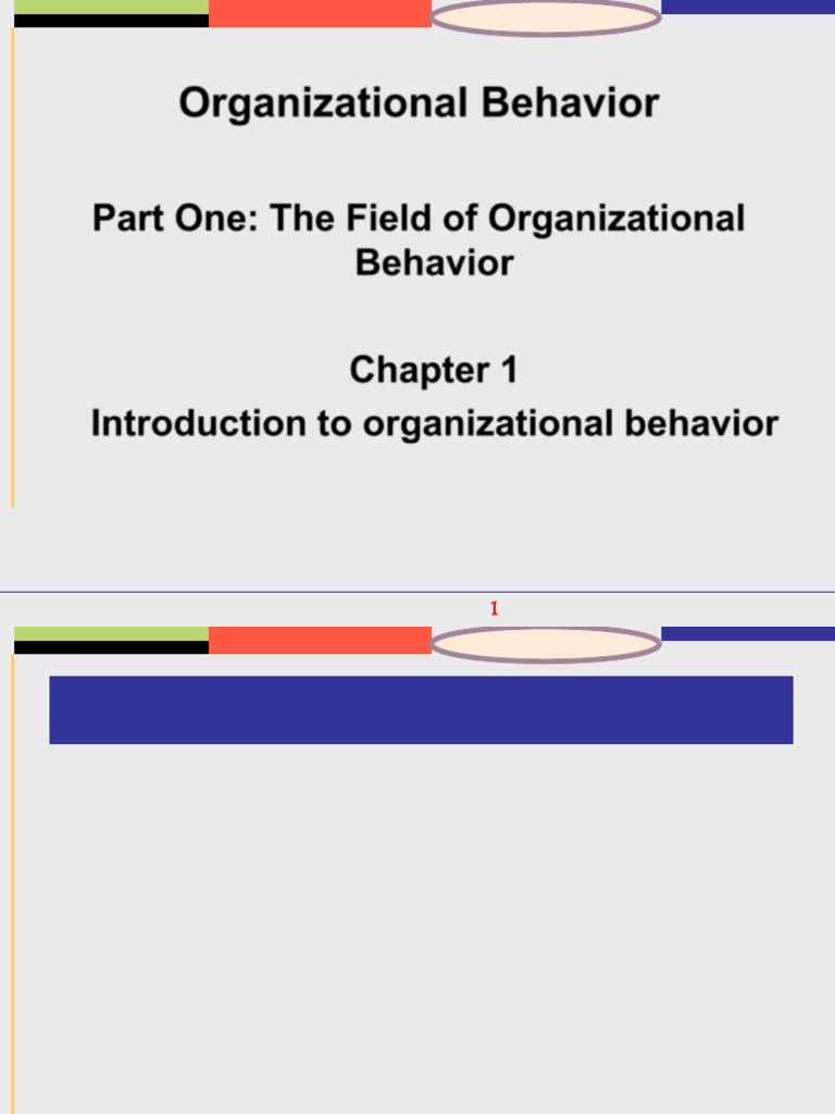 Alex OB Chap.1 | PDF | Organizational Behavior | Science