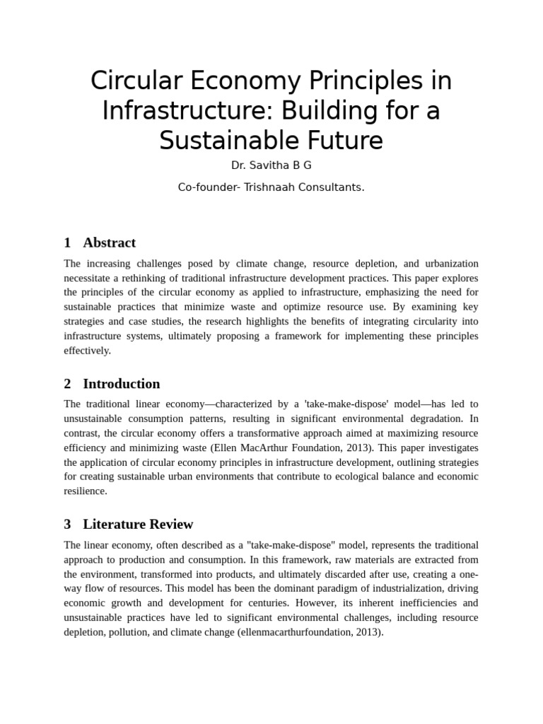 Circular Economy Principles in Infrastructure-V1 | PDF | Sustainability ...