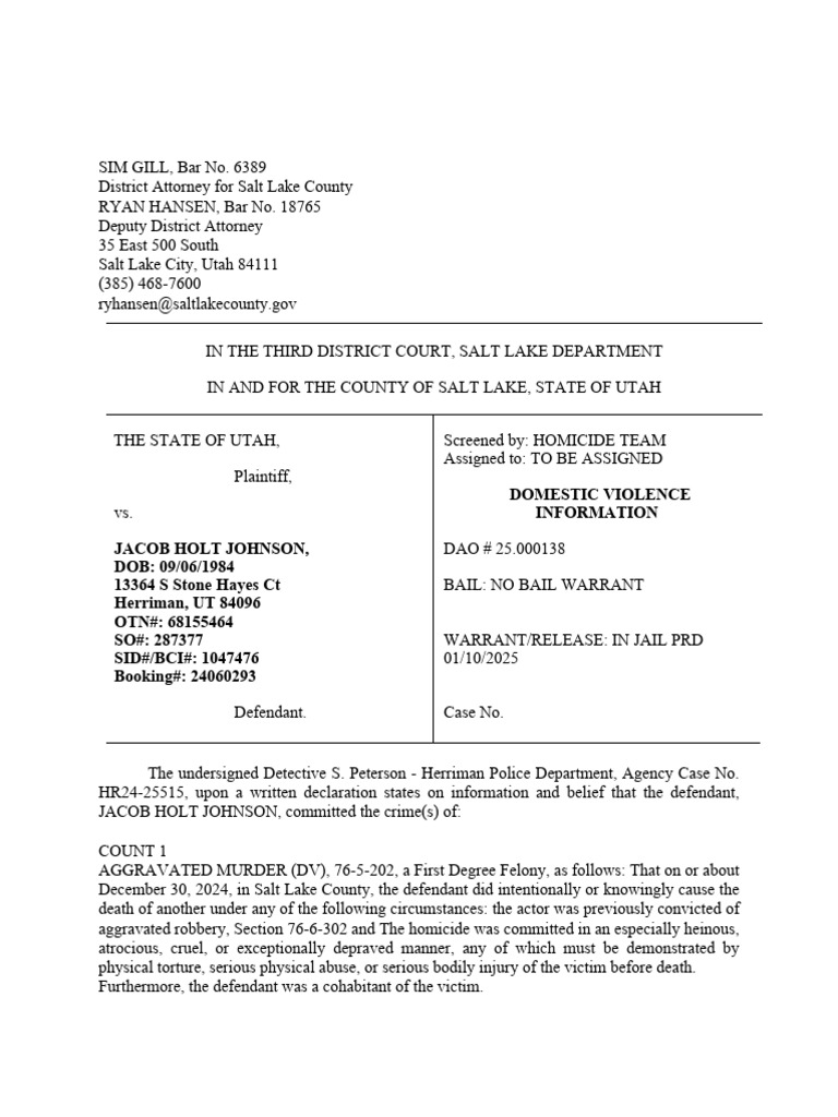 Jacob Holt Johnson Information | PDF | Felony
