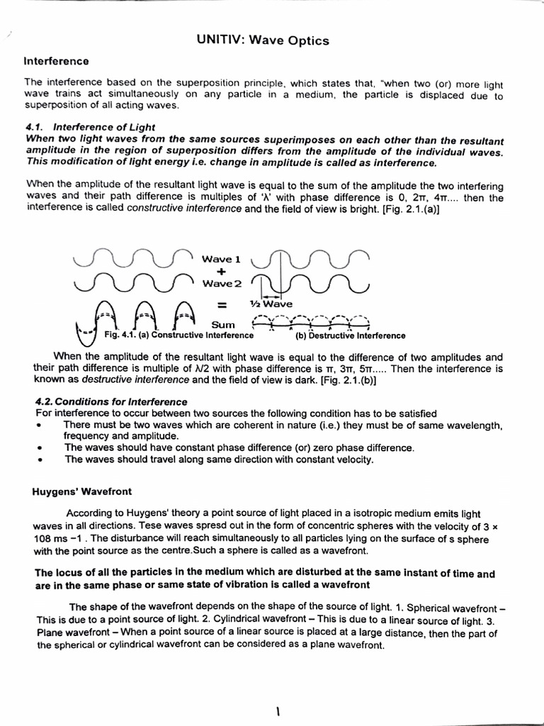 Physics Wave Optics | PDF