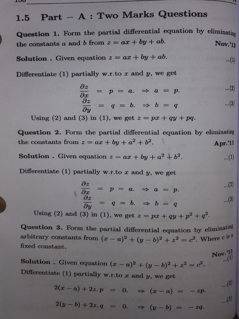 M2 Unit 1 Two Marks-1 | PDF