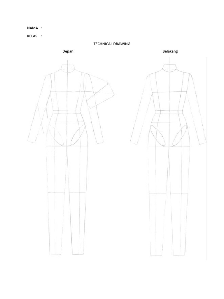 Template Gambar Teknik Busana | PDF