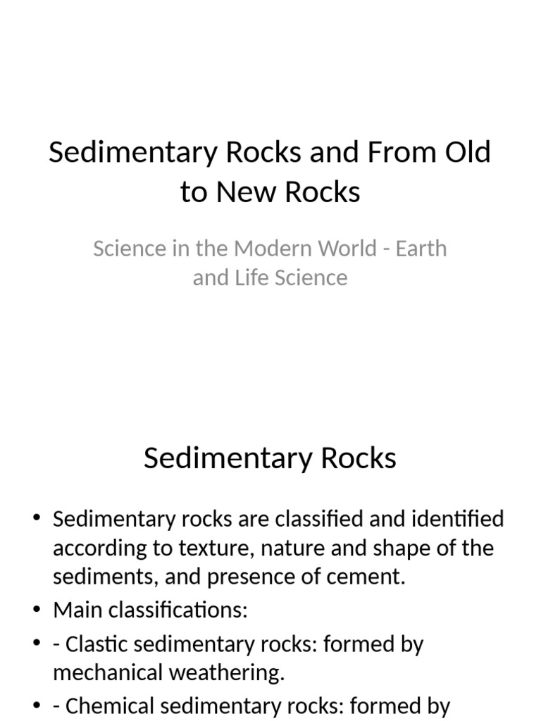 Sedimentary Rocks and From Old To New Rocks | PDF