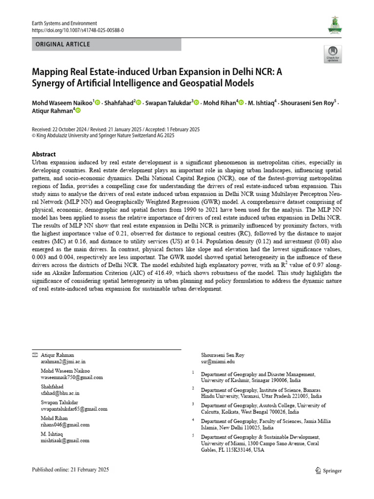 Mapping R Estate-Induced Expansion | PDF | Multicollinearity | Spatial ...