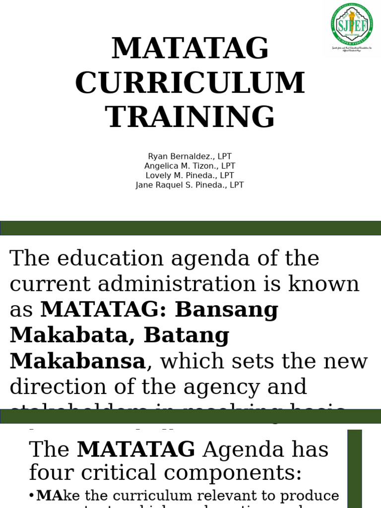 Matatag Curriculum Presentation | PDF | Learning | Communication