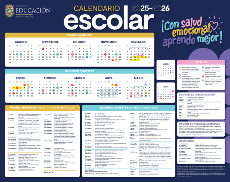 Calendario Escolar 2025-2026 PR | PDF | Puerto Rico | Escuelas