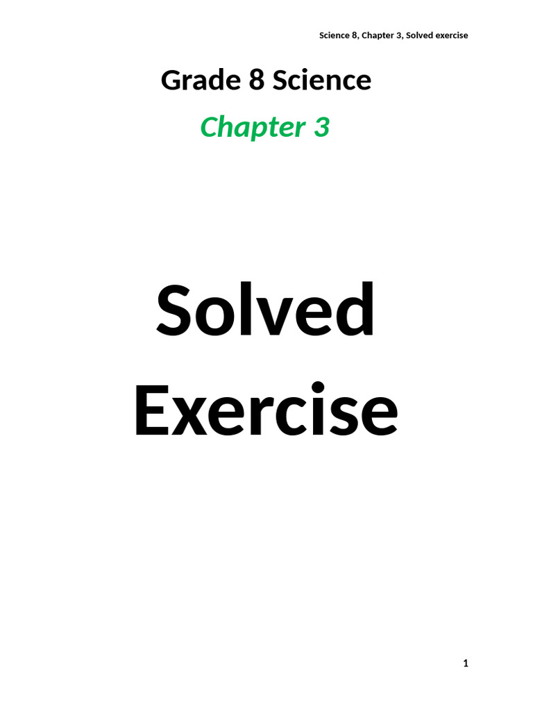 Science 8 Chapter 3 Solved Exercise | PDF | Climate Change | Fossil Fuels