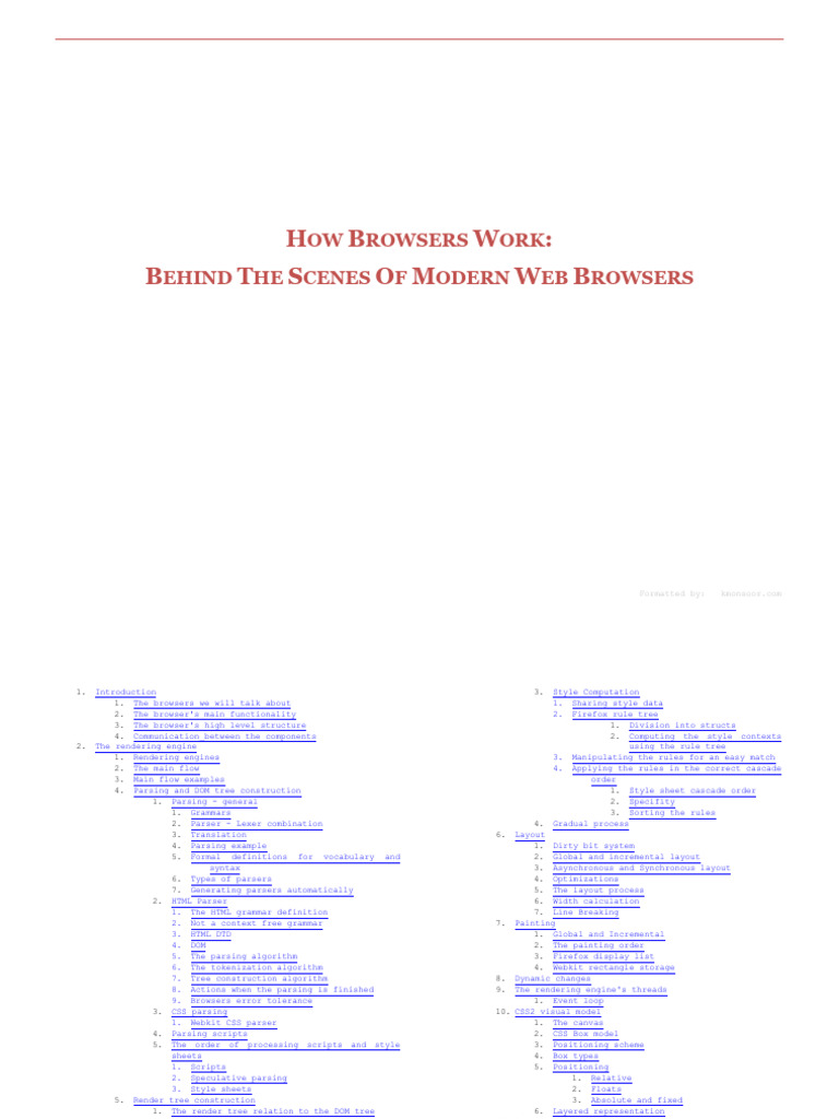 How Browsers Work Landscape | PDF | Html | Parsing