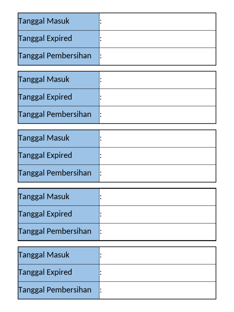 Tanggal Masuk Barang Di Chiller | PDF