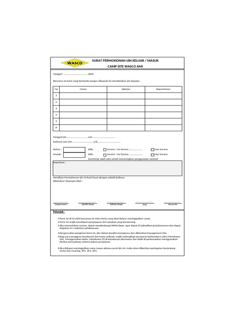 Gate Pass Wasco | PDF
