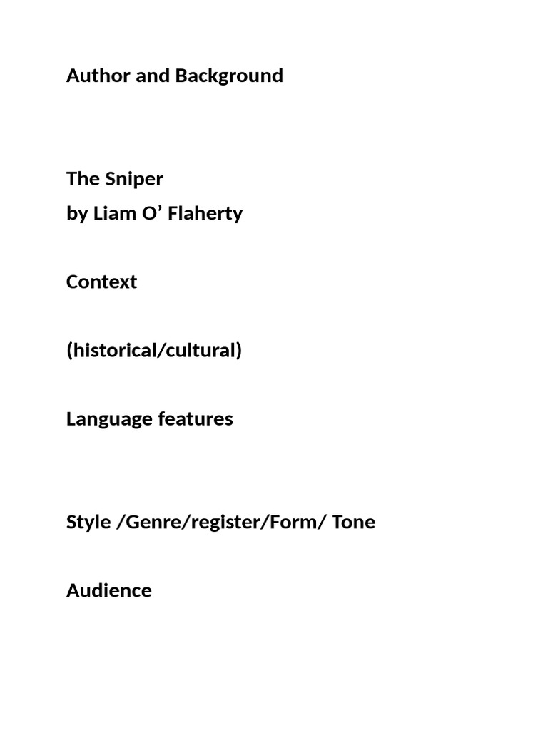 Analysis of "The Sniper" by Liam O'Flaherty | PDF