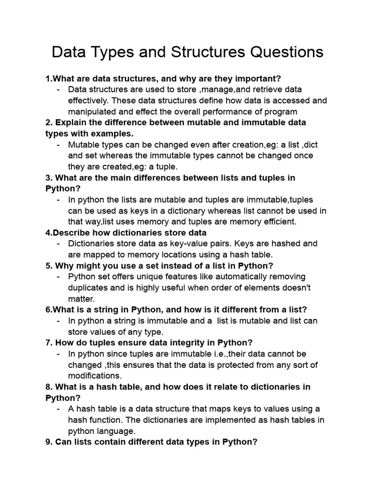 Data Types and Structures | PDF | Data Structure | Computer Data