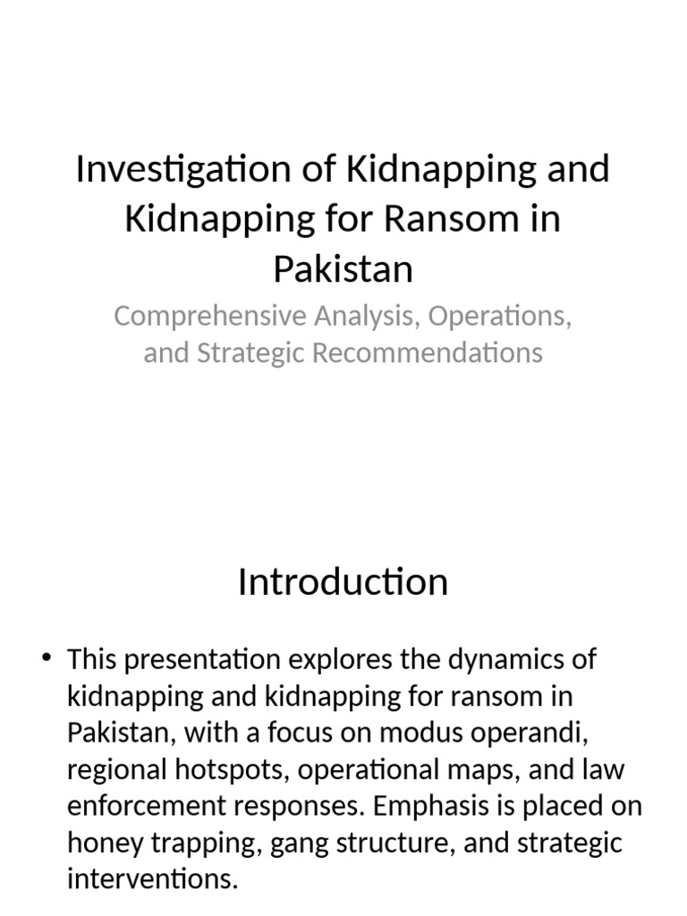Kidnapping Investigation Presentation | PDF