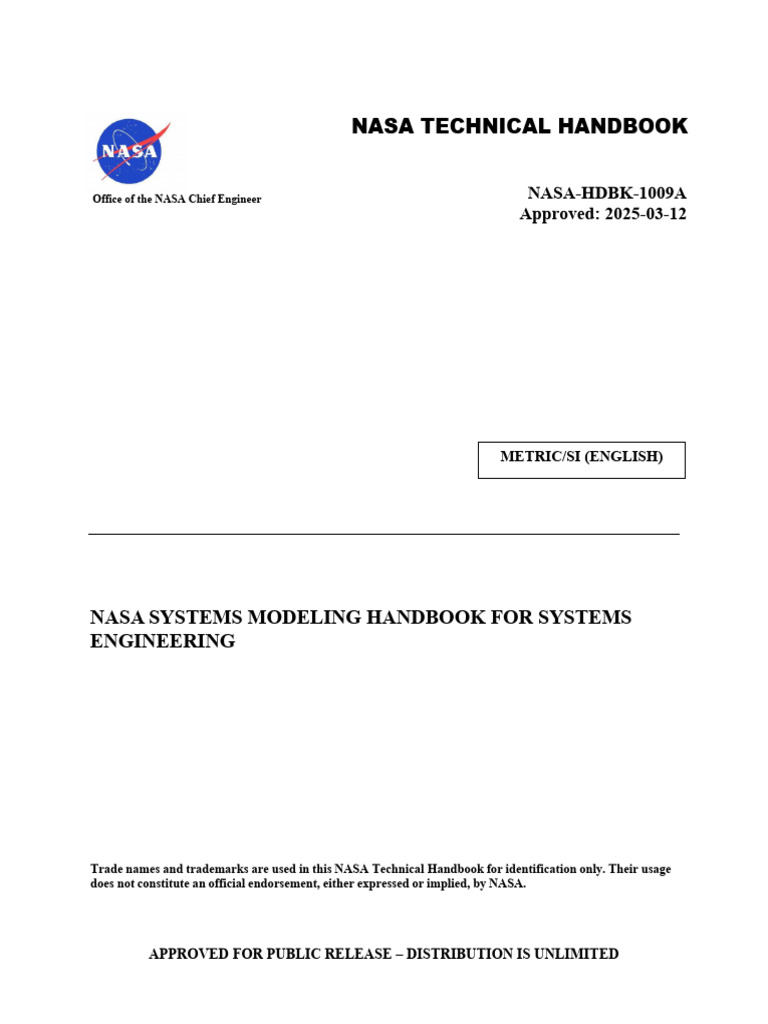 NASA Systems Modeling Handbook | PDF | Systems Engineering | Systems ...