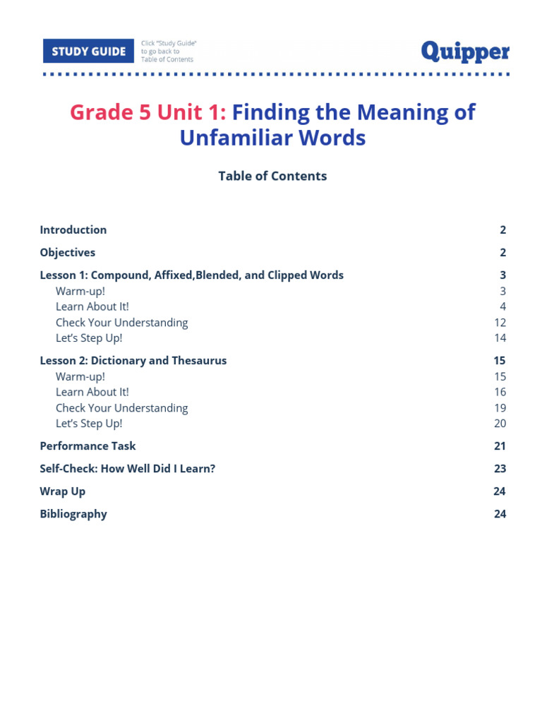 Understanding Unfamiliar Words | PDF | Word | Dictionary