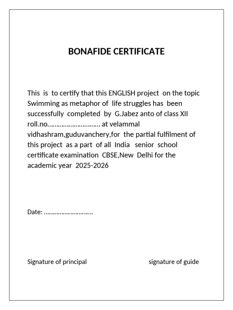 Bonafide Certificate | PDF