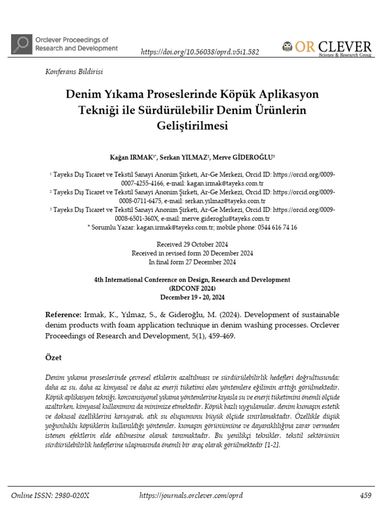 Development of Sustainable Denim Products With Foa | PDF