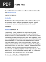 R. v Cunningham Case Summary | PDF | Mens Rea | Criminal Law