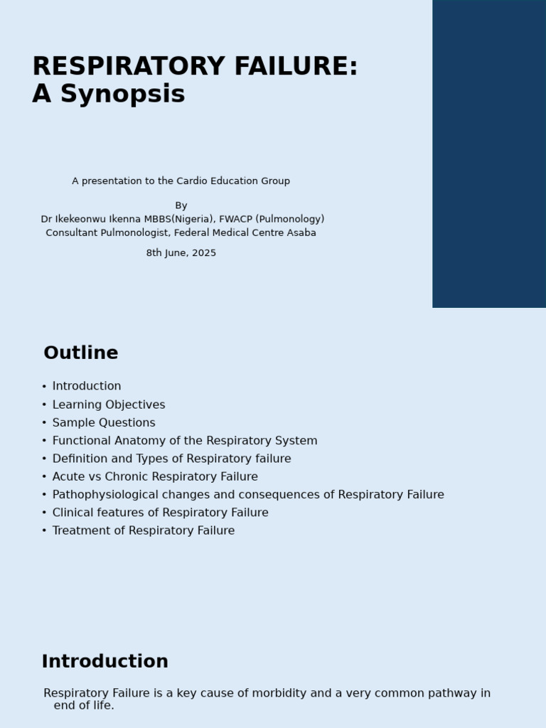 Respiratory Failure Note Cardiopulmo | PDF | Respiratory System ...