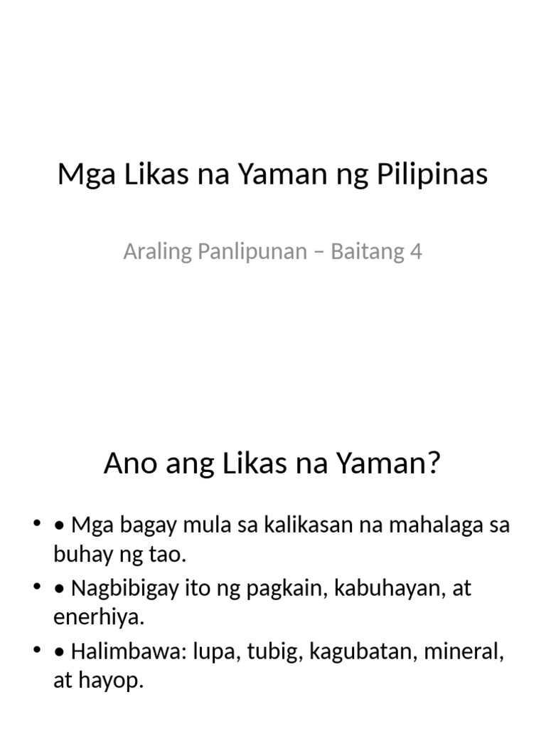 Mga Likas Na Yaman | PDF