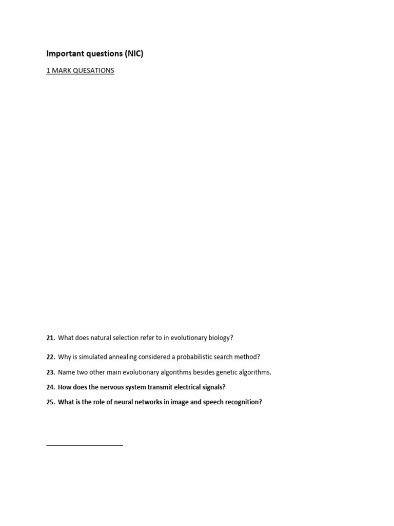 Important Questions NIC | PDF