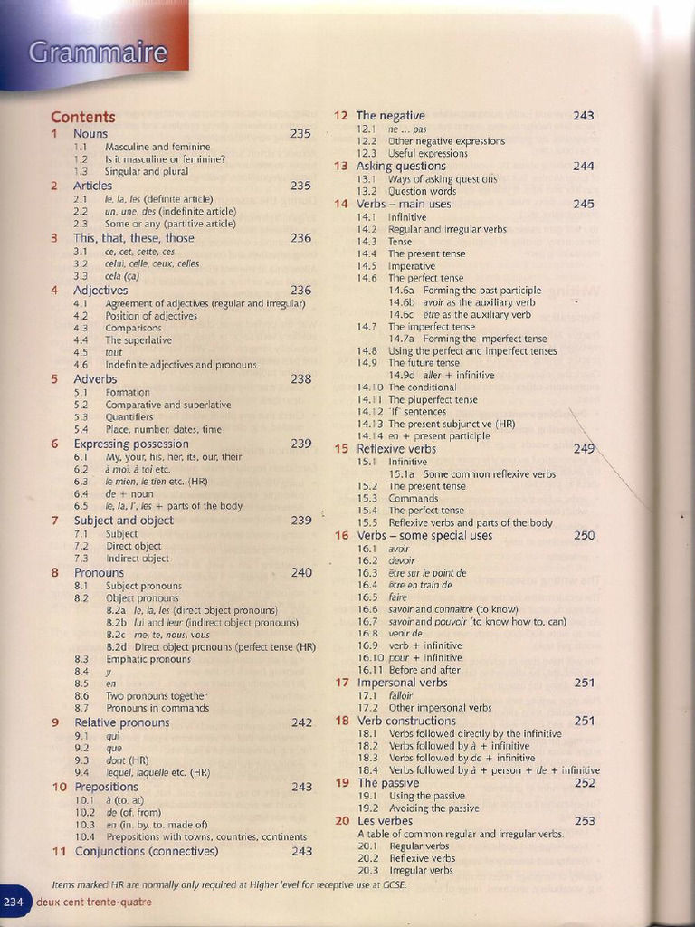 Tricolore 4 Grammar PDF Free | PDF