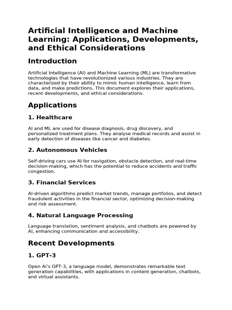 Artificial Intelligence and Machine Learning | PDF | Artificial ...