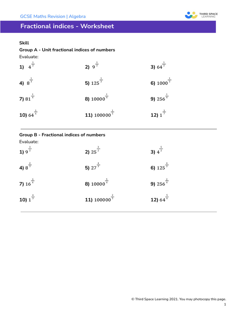 Algebraic Fractions Revision Worksheet | PDF | Mathematics