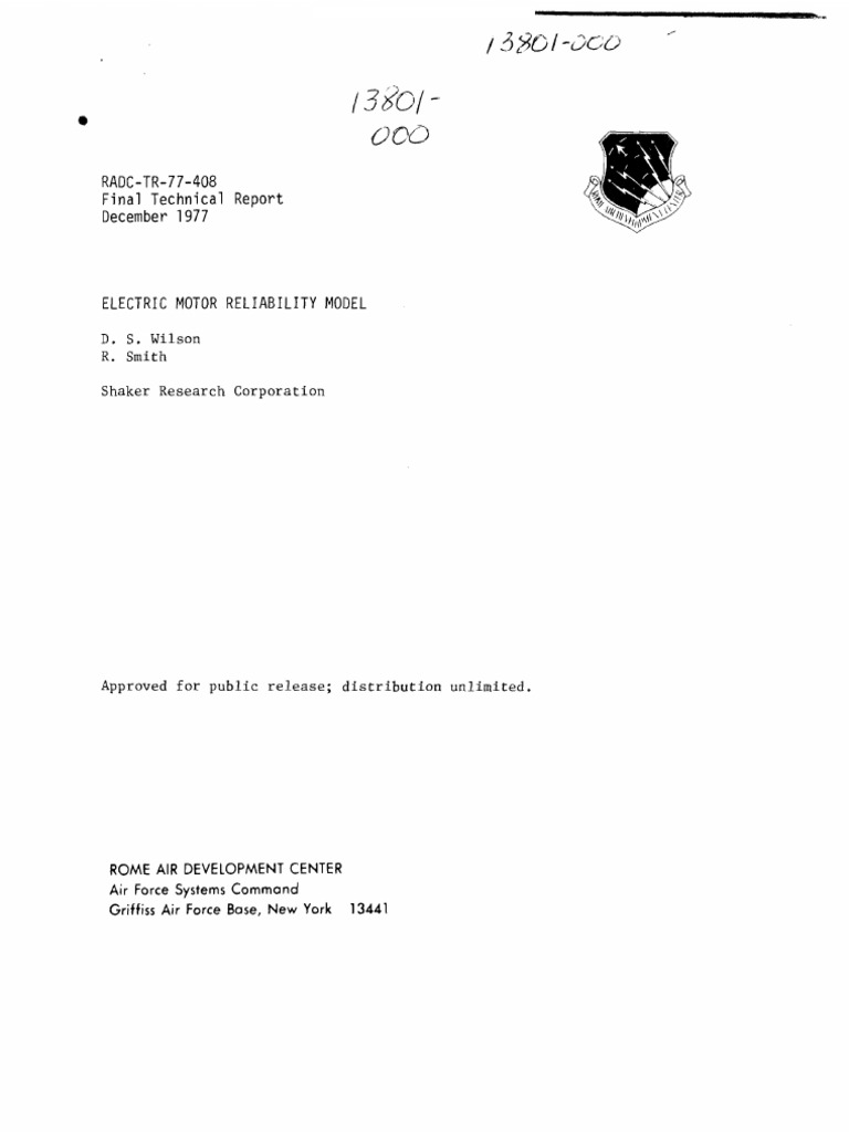 ELECTRIC MOTOR RELIABILITY MODEL | PDF | Linear Regression | Regression ...