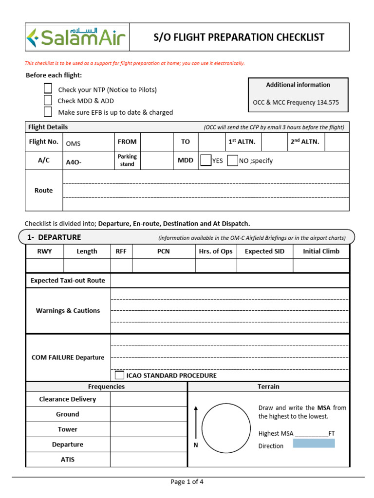 Second Officer Flight Preparation Checklist | PDF | Airport | Aviation ...