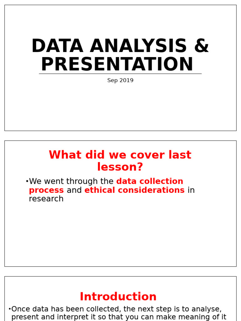 7 Data Analysis & Presentation | PDF | Quartile | Type I And Type Ii Errors