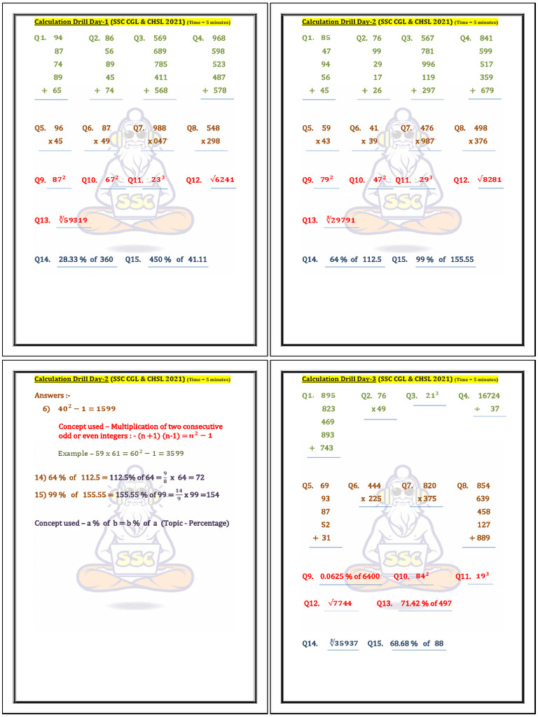 Calculation Practice1 | PDF