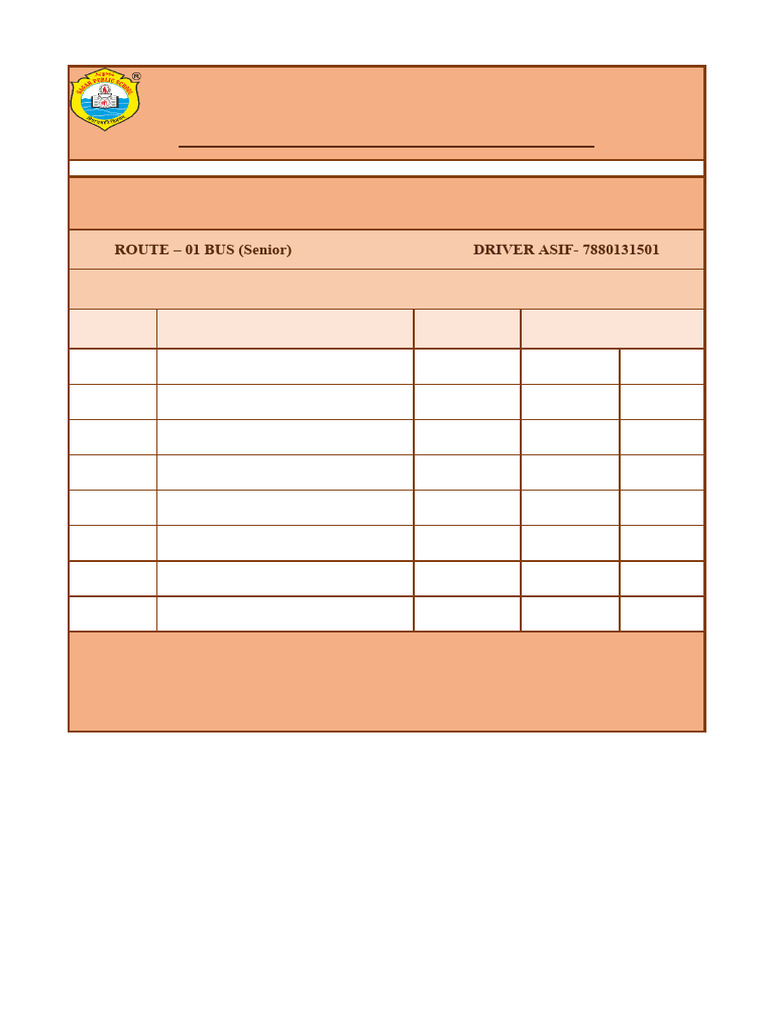 Senior Route List - Wef 16-06-25 | PDF