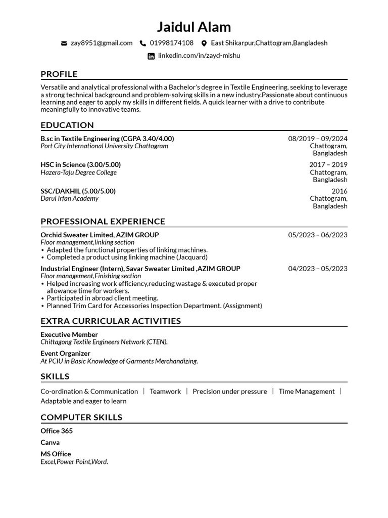 Jaidul Alam FlowCV Resume 20250228 | PDF