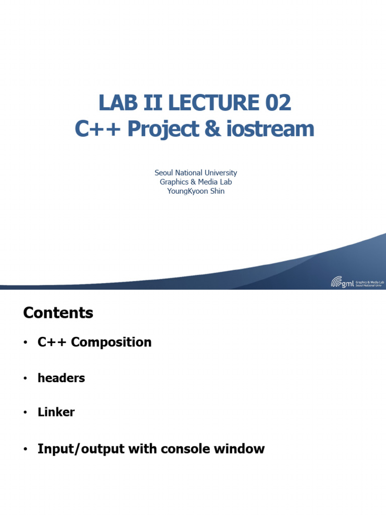 2024 2 PM Lab2 Lecture02 C++Project IOstream | PDF | C++ | Namespace