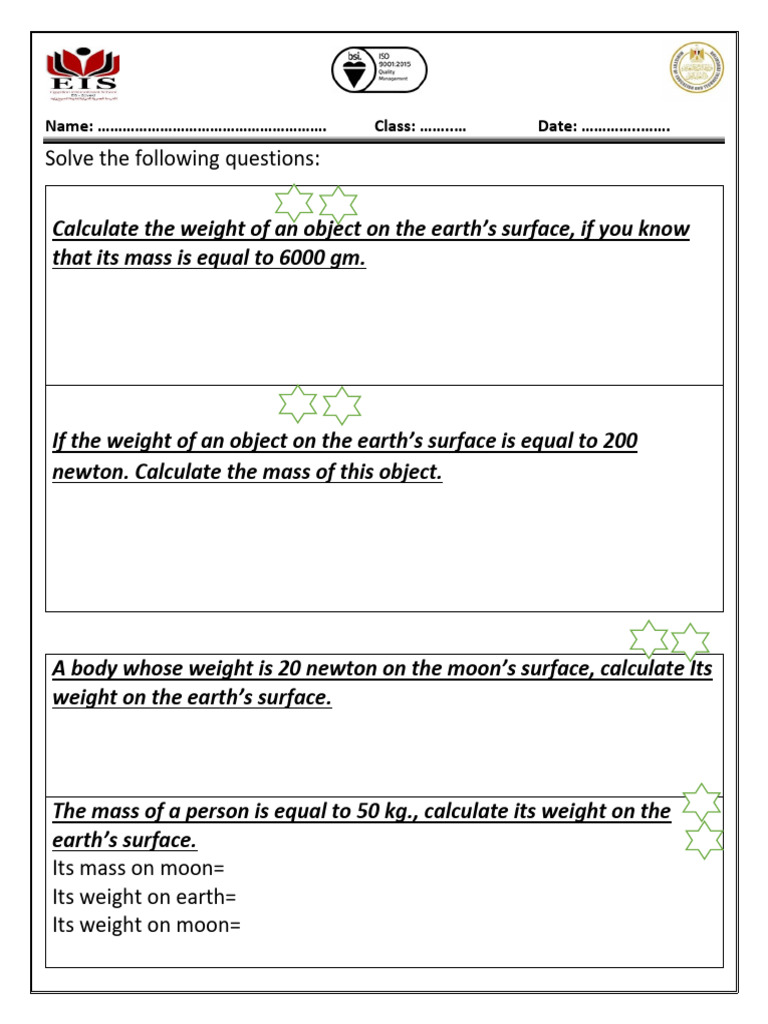 Weight Sheet | PDF