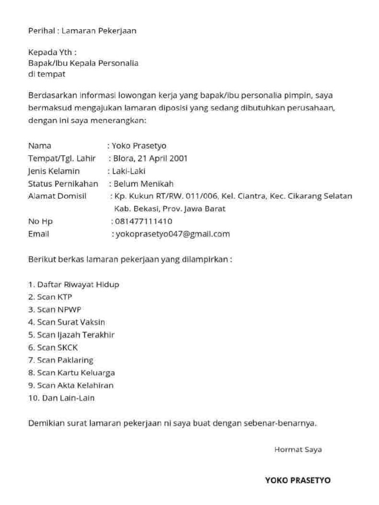 CV Lamaran Kerja Yoko Prasetyo 2025 (1) - 11zon | PDF