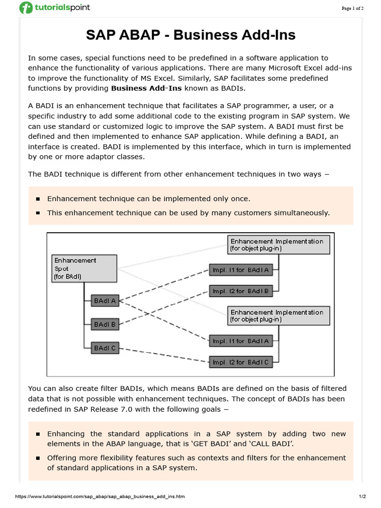 47 - SAP ABAP - Business Add-Ins | PDF | Interface (Computing) | Computer Engineering