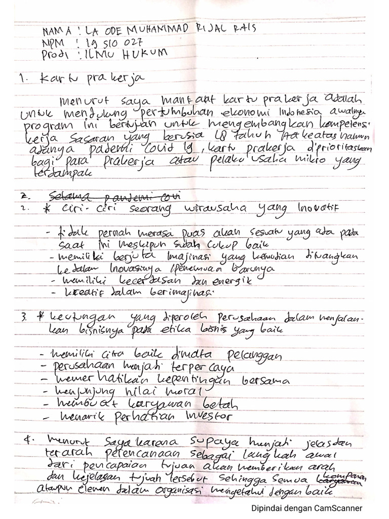 La Ode Muhammad Rijal Rais (19510027) | PDF