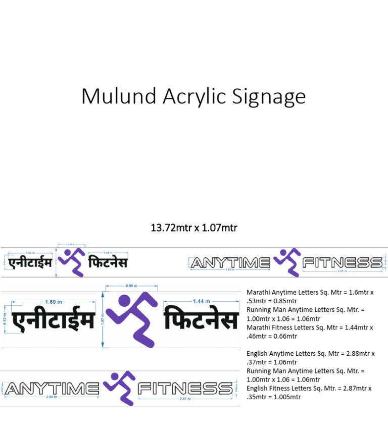 Mulund Acrylic Signage Sizes in MTR | PDF