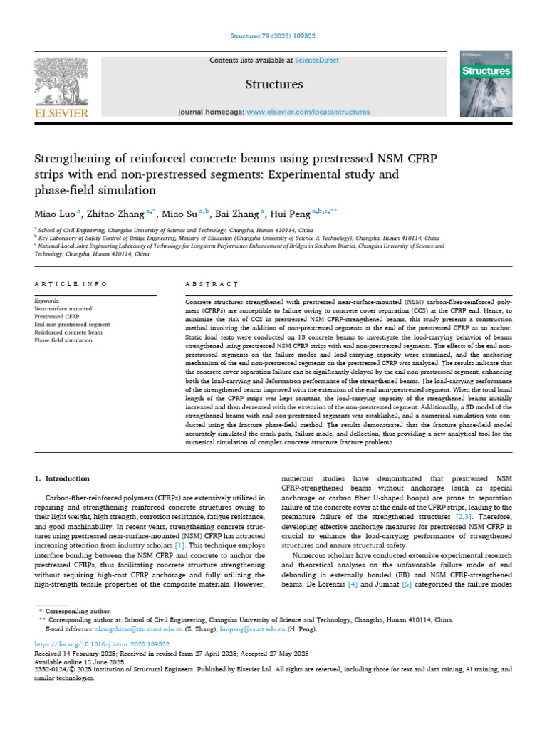 Strengthening of Reinforced Concrete Beams Using Prestressed NSM C 2025 Stru | PDF | Strength Of ...