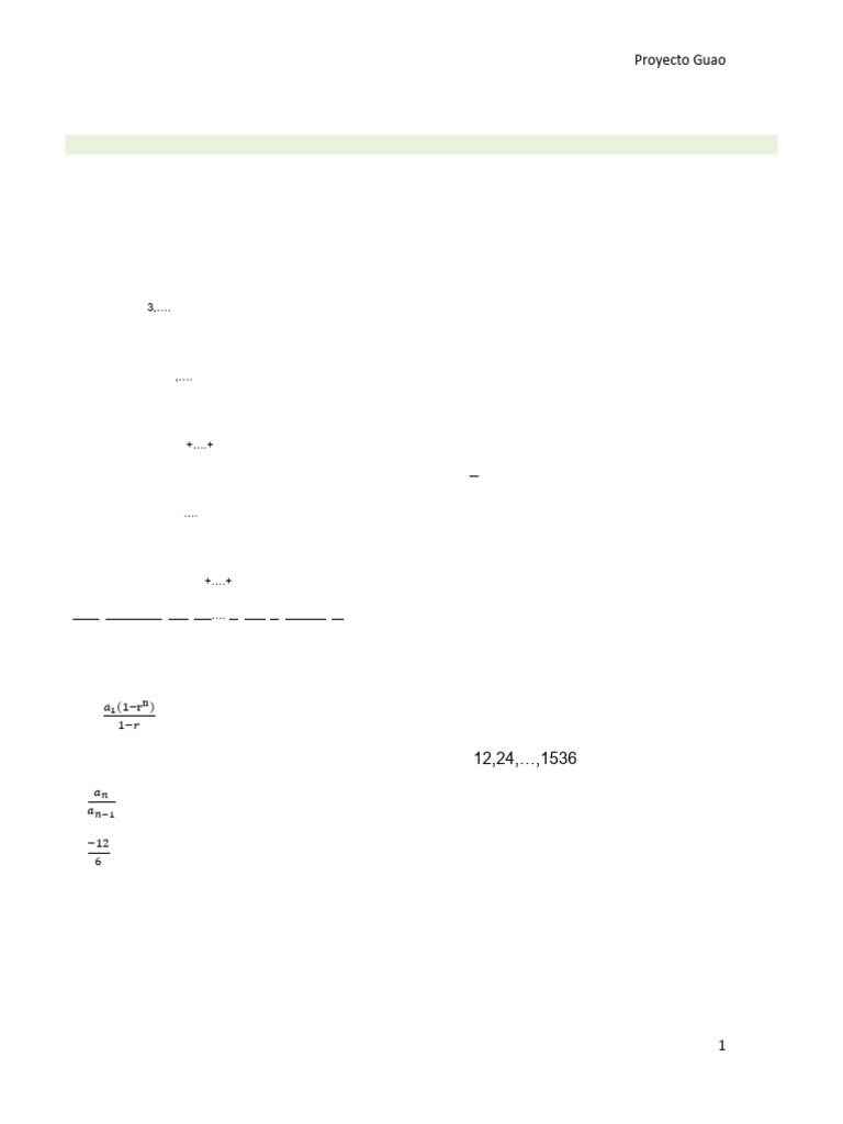 Suma de Los Terminos de Una Progresion Geometrica Finita | PDF ...