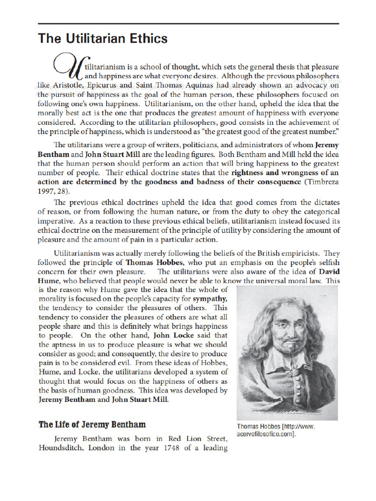 6 The Utilitarian Ethics | PDF